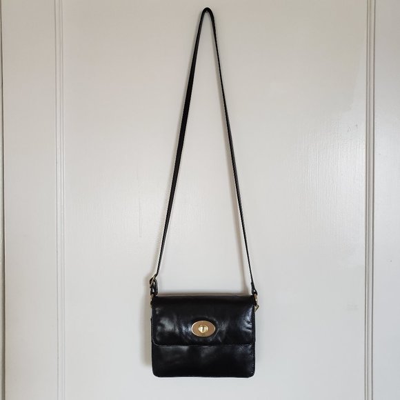 Gianni Bernini | Bags | Giani Bernini Black Leather Crossbody Bag Gold ...